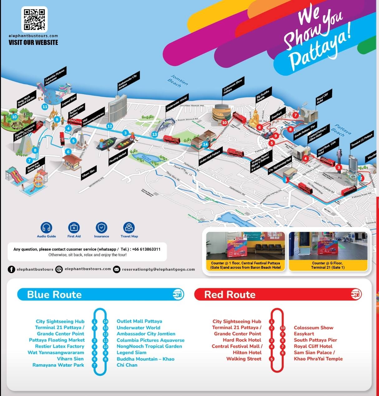 Route & Map - Bangkok Hop On Hop Off Sightseeing : Elephantbustours